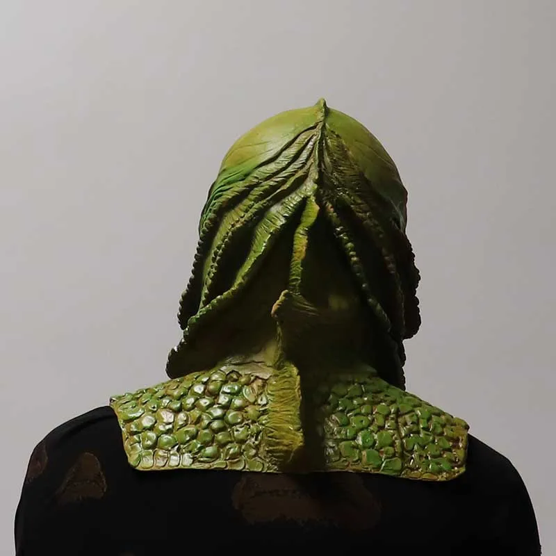 Halloween Mermaid Monster Man Green Fish Headgear Cosplay Mask ...
