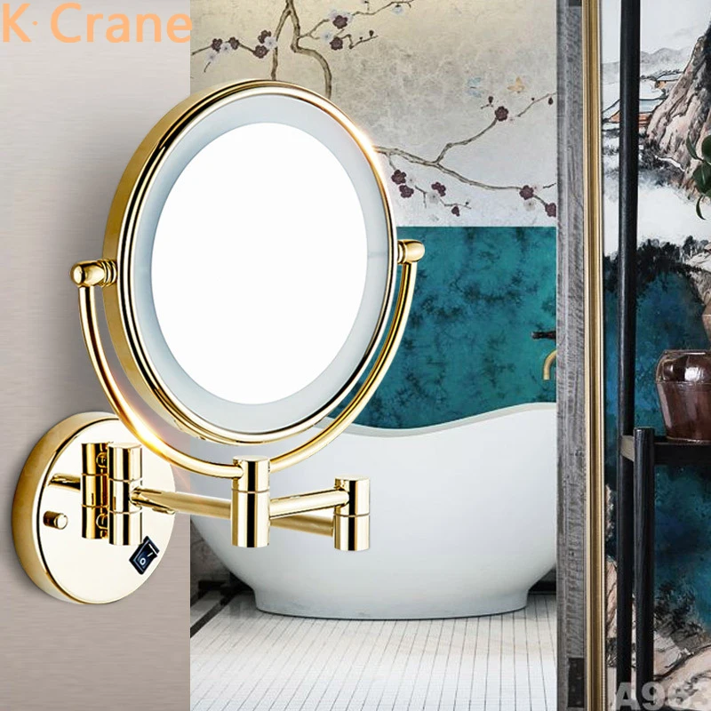 Modern-LED-Bathroom-Mirror-Wall-Mount-Rose-Gold-Cosmetic-Mirrors-3X ...