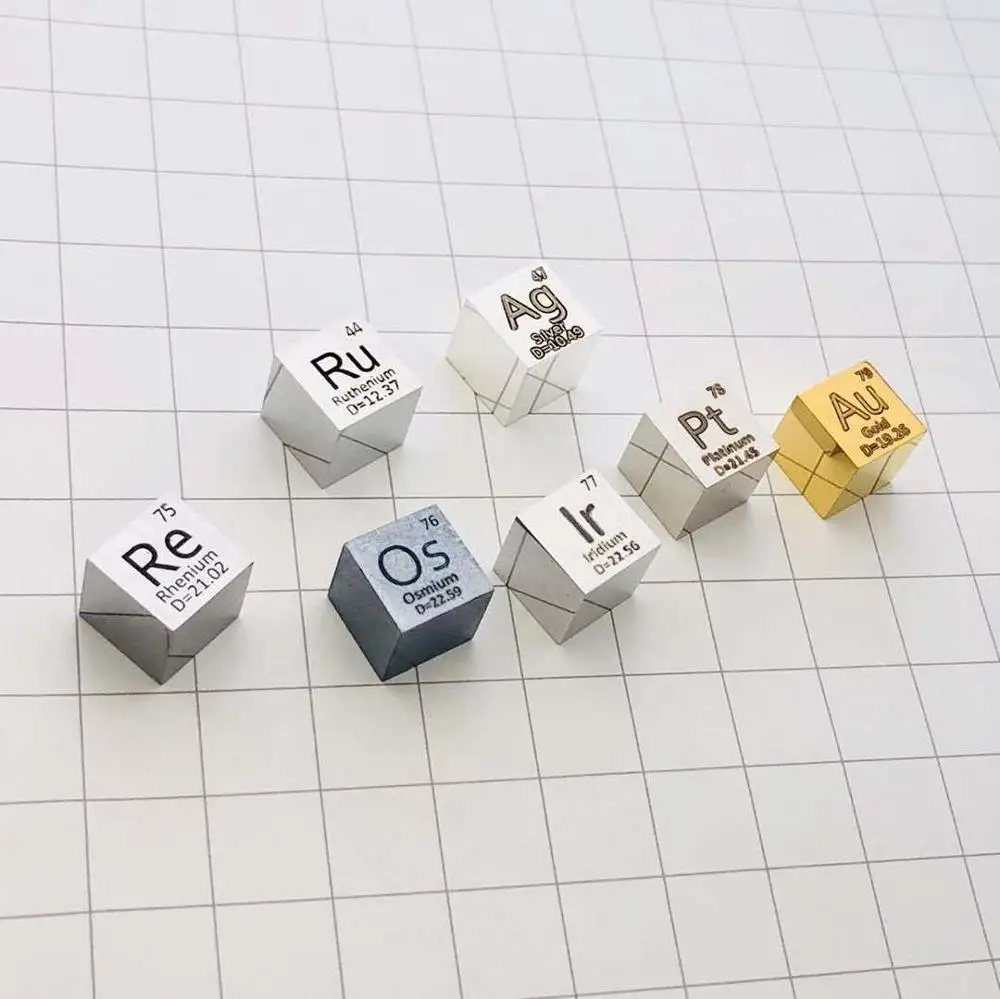 Elemento de metal precioso cubo 99.99% renio Re de alta pureza elemento ...