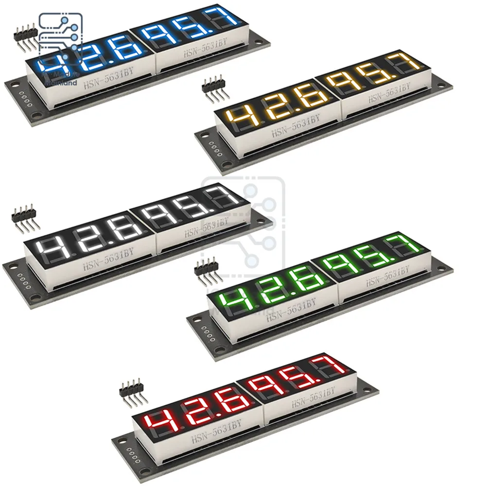Tm1637 6 자리 036056 인치 7 세그먼트 디지털 튜브 시계 모듈 Arduino용 파란색 노란색 흰색 녹색 빨간