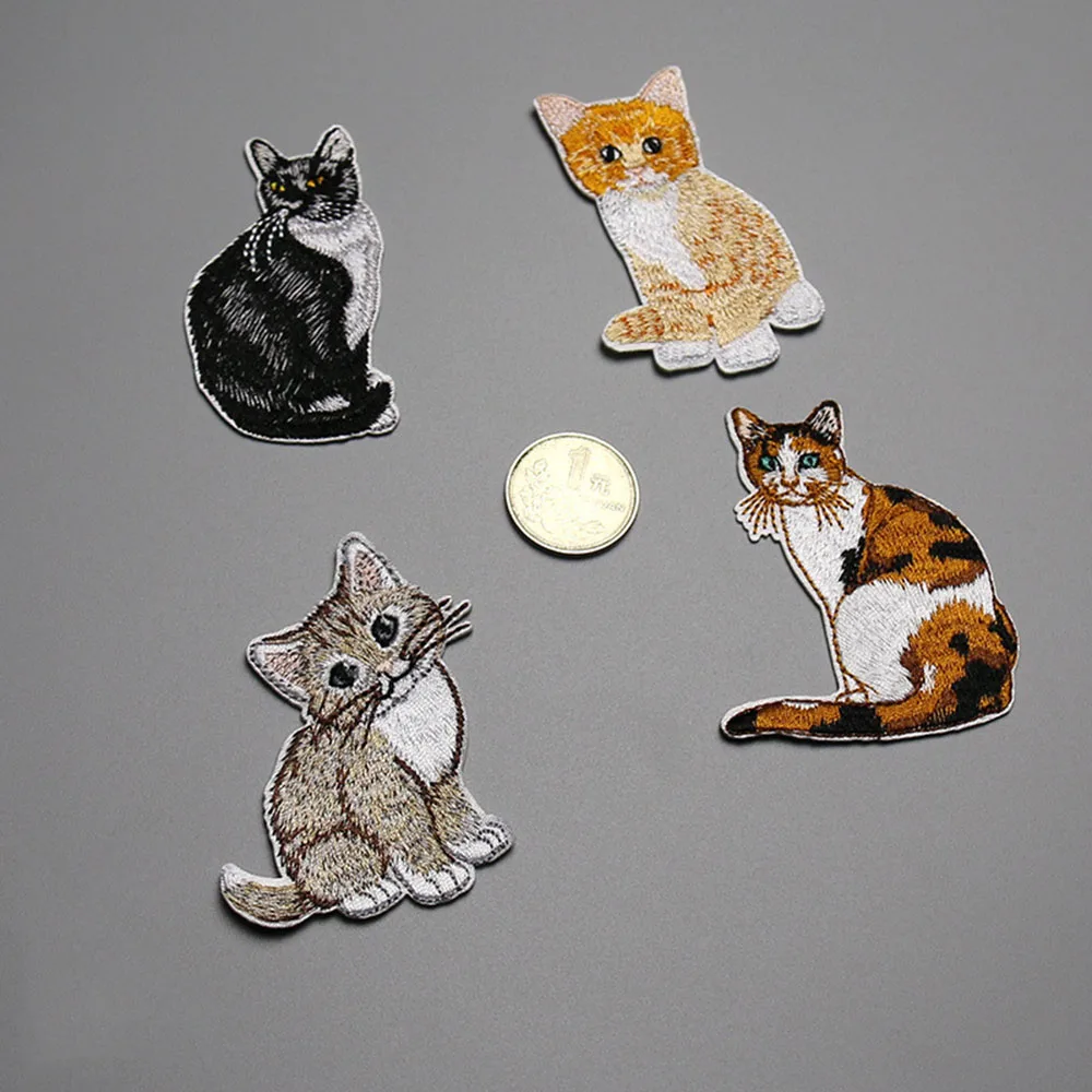 AHYONNIEX Small Cute Kitty Cat Patch Clothes Dress T shirt Dry Glue ...