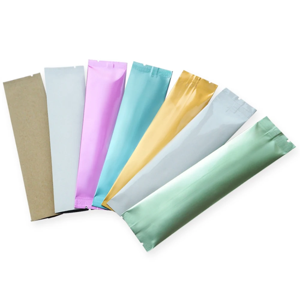 100pcs Various Sizes Matte White Golden Aluminum Foil Ziplock Flat ...