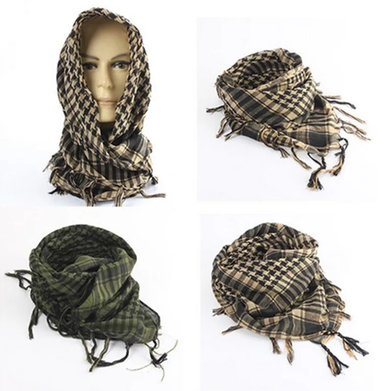 2020 Unisex Lightweight Plaid Tassel Arab Desert Shemagh Keffiyeh Scarf ...