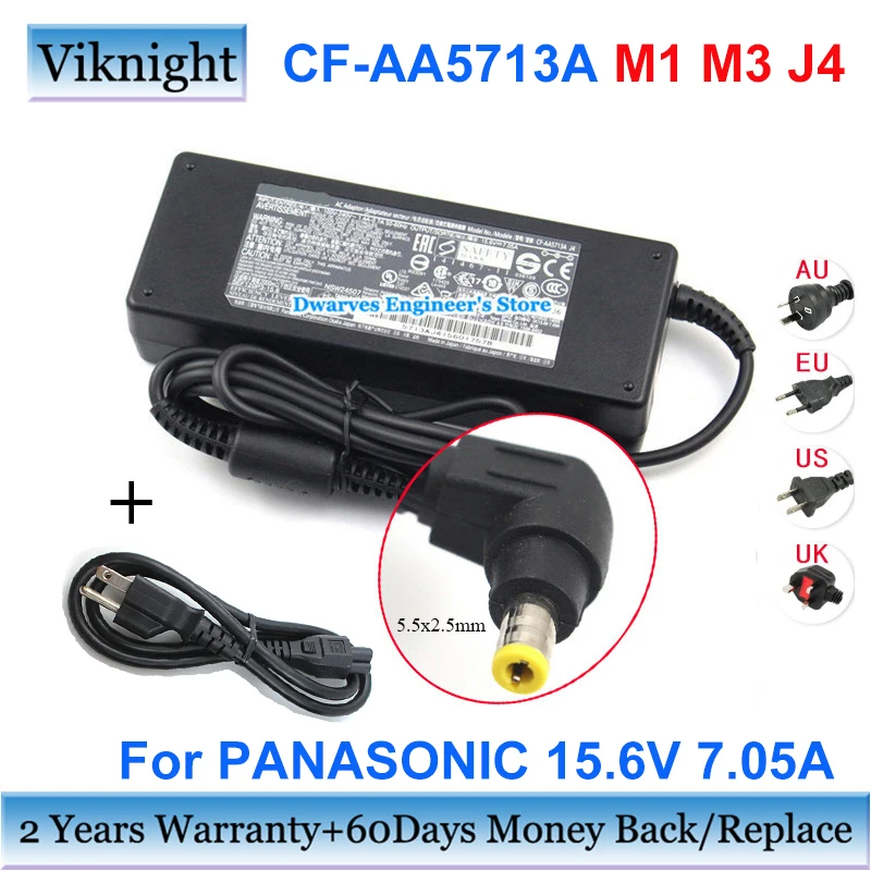 Genuine 15.6V 7.05A 110W CF-AA5713A2E AC Adapter CF-AA5713A M1 For ...