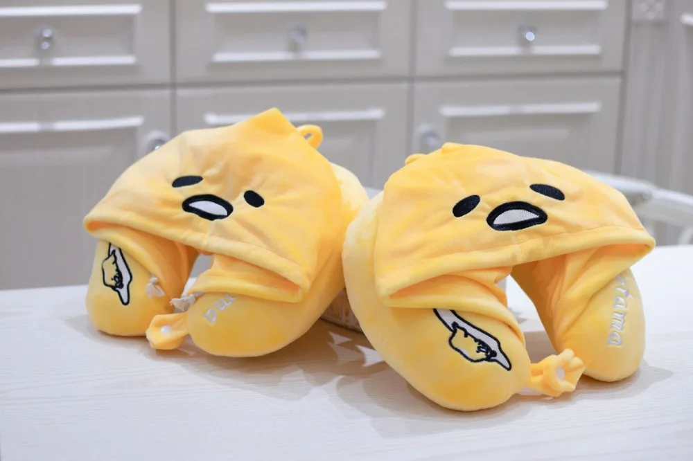 Gudetama Anime Plush Sleeping U Neck Pillow - KawaiiMerch.com