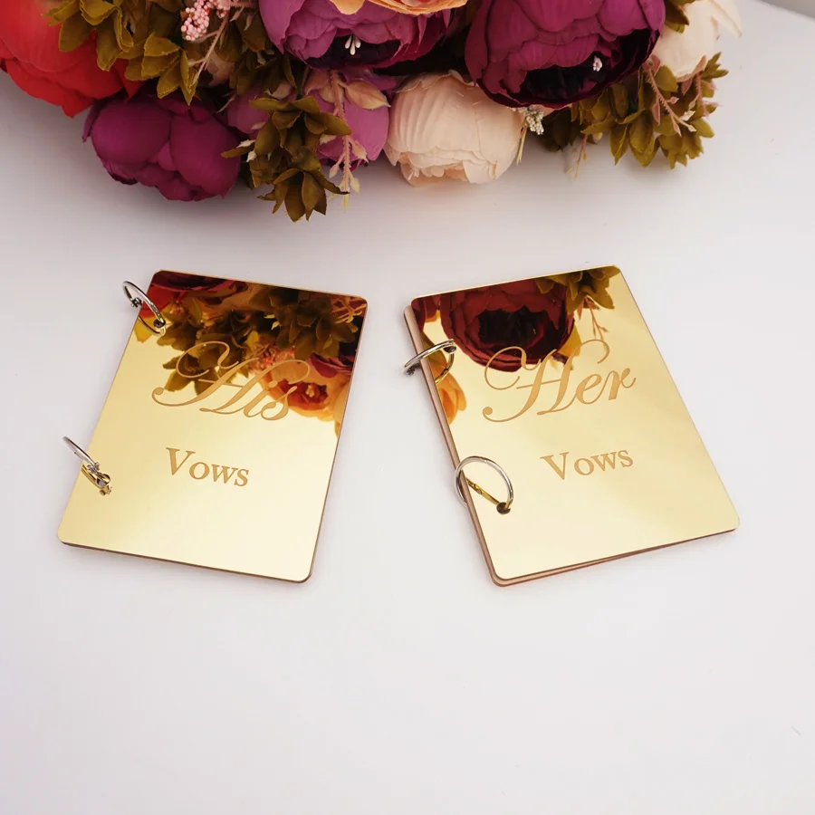 Creative-His-Her-Vows-Acrylic-Mirror-Cover-Simple-Wedding-Wooden-Cover ...