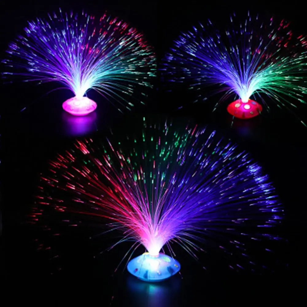 1 PC Luminous Multi color LED Fiber Light up Toy Rings Party Gadgets ...