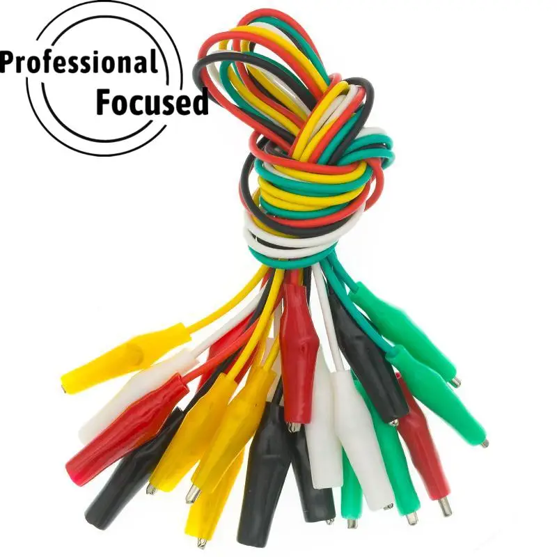 Pinzas de cocodrilo de doble punta, cables de prueba eléctricos, 50CM ...