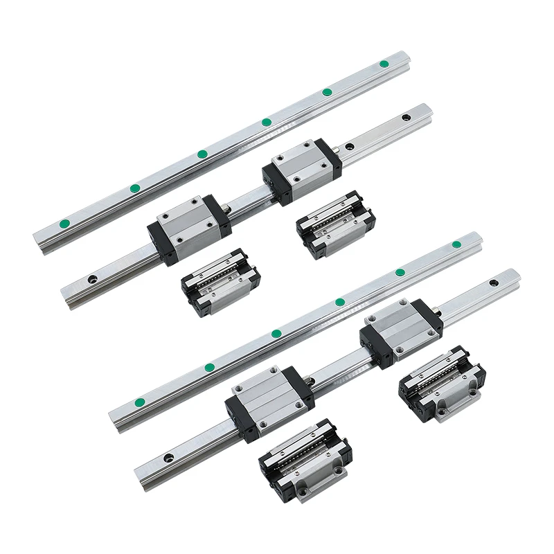 New HGR20 HGR15 Square Linear Guide Rail 4pcs HGH20CA HGW20CC HG15 Steel Flang Slide Block ...