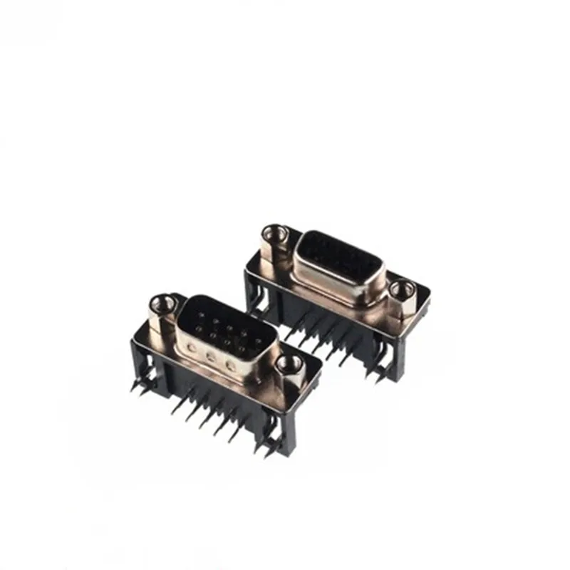 Conector de PCB DB9 hembra macho, conector RS232 de 9 pines, placa soldada con patas curvadas de ...