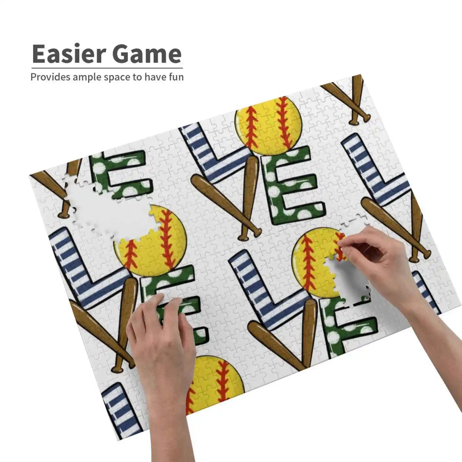 Softball Love 300 500 1000 Pcs Jigsaw Puzzle For Adult Kids Game Toy ...