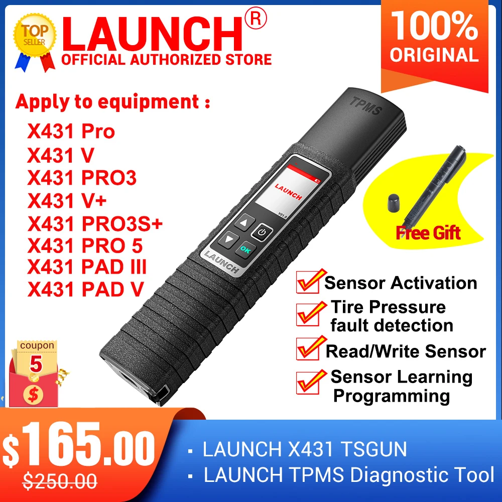 LAUNCH X431 TSGUN TPMS Car Tire Pressure Inspection Tool sensor ...