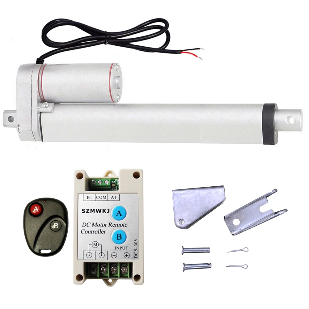 12v 220lbs 100kg Max Lift Linear Actuator 250mm/10" 14mm/s High Spd Dc ...