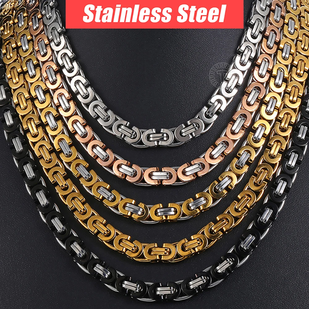 Chain-Necklace-for-Men-Stainless-Steel-Gold-Black-Silver-Color ...