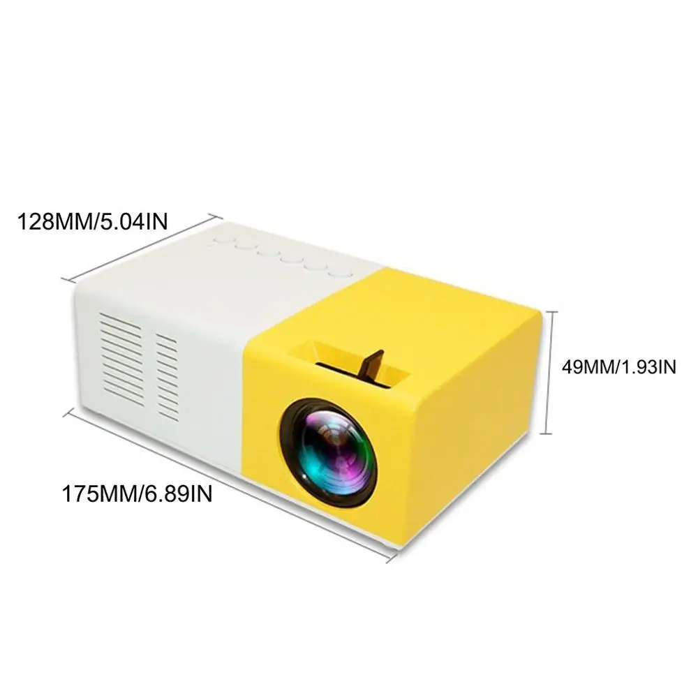J9 Mini Portable Projector Support HDMI AV USB HD 1080p Video Media ...