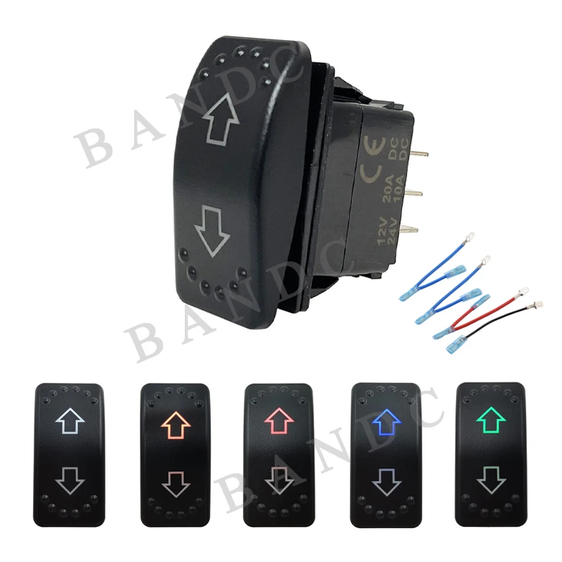 Up Down Arrows Momentary Rocker Switch 7p (on)-off-(on) Dpdt Retractive ...