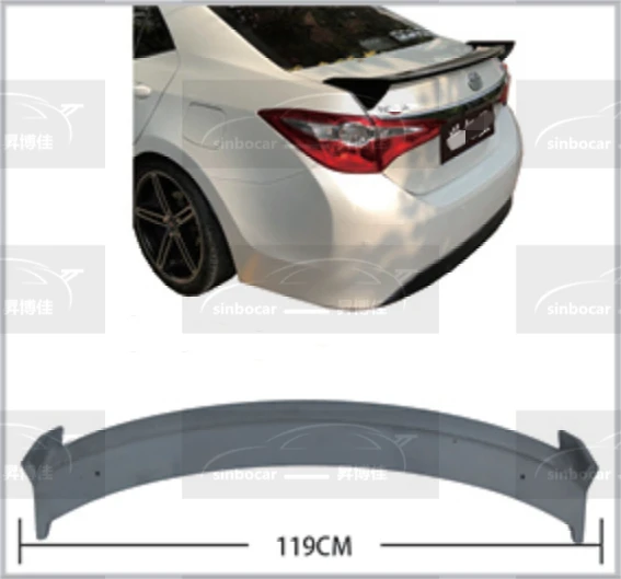 Paint Deflector Rear Trunk Spoiler Wing ABS For Toyota Corolla TRD 2014 ...