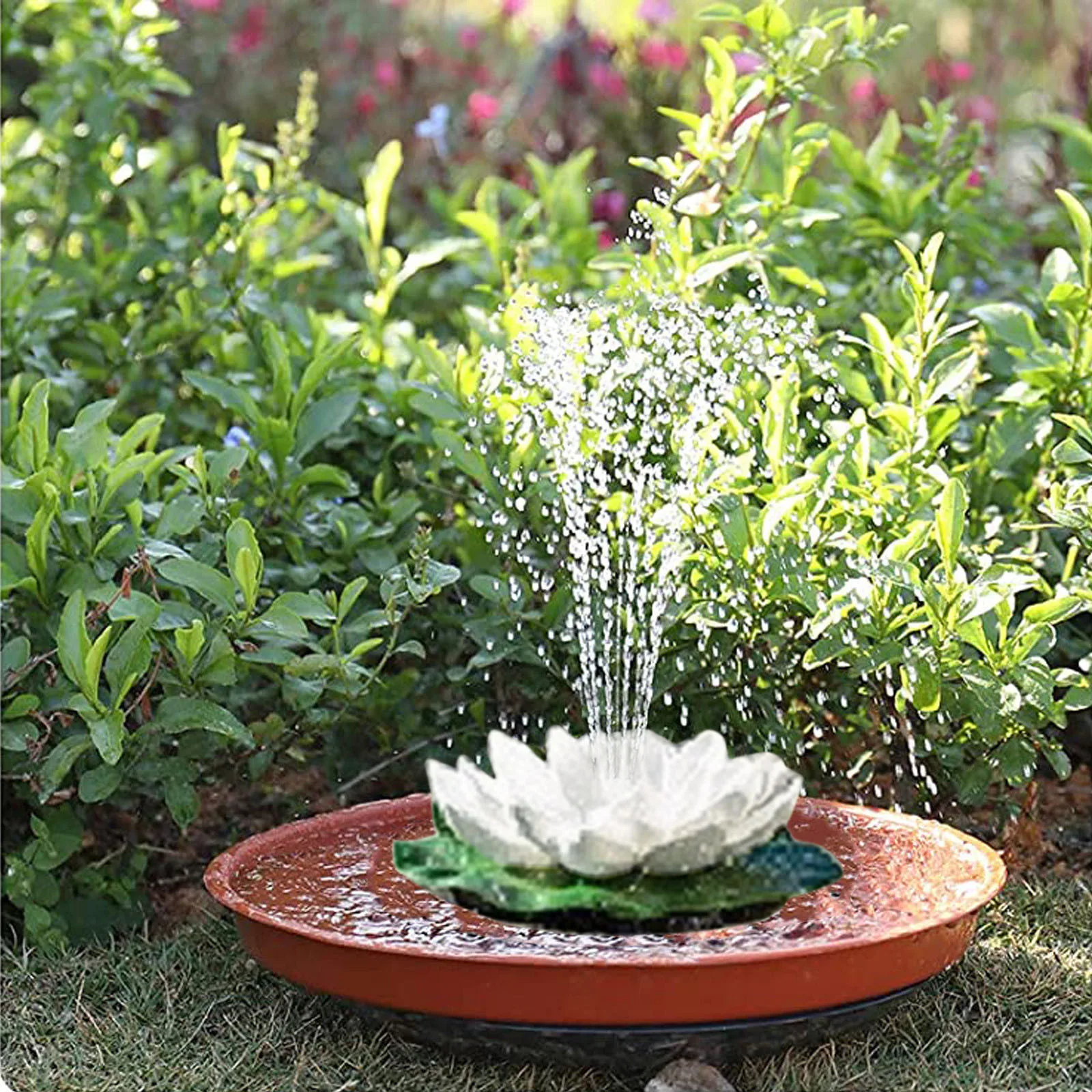 Solar Fountain Bird Bath, Lotus Waterscape Garden, Floating Water ...