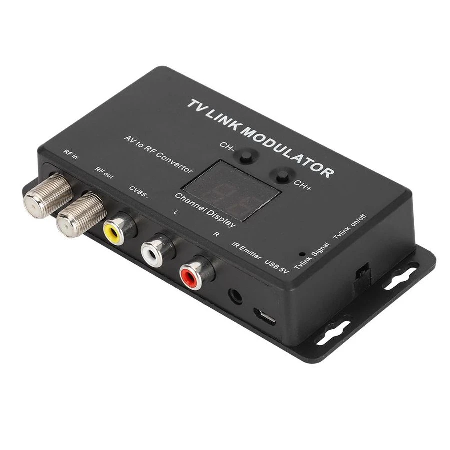 TM70 UHF TV LINK Modulator AV to RF Converter IR Extender 21 Channel ...