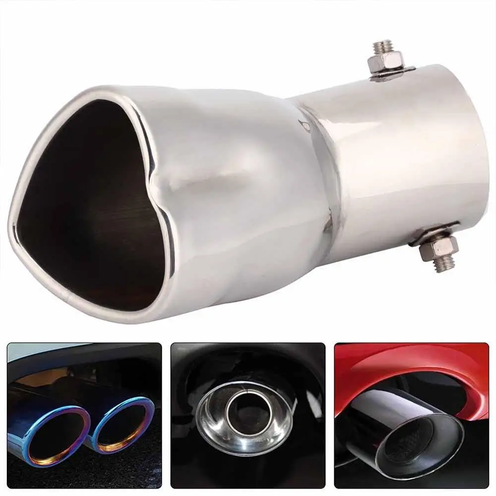 Tubo de escape de forma de corazón modificado para coche, silenciador ...