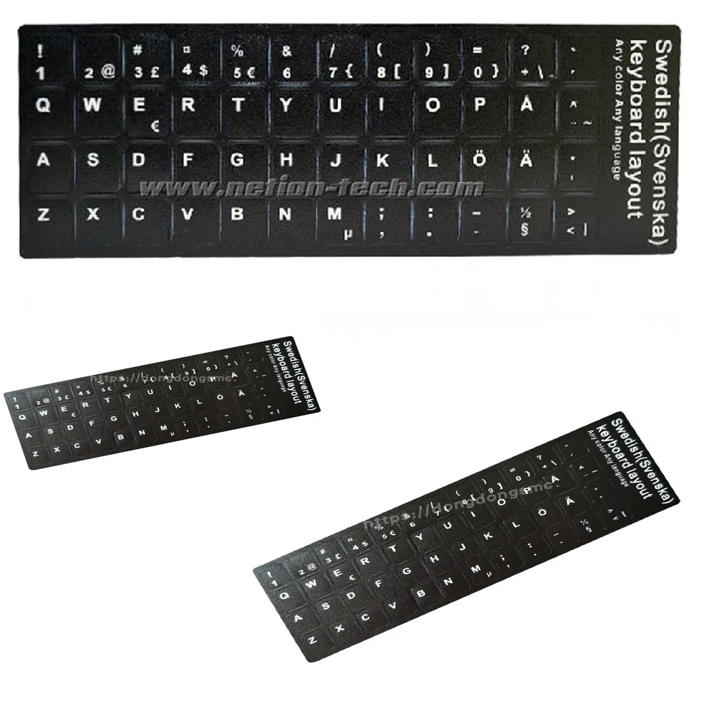 Swedish keypad label sticker, Eco environment Plastic Svenska keyboard ...