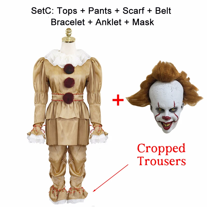 Disfraz de Cosplay de Pennywise del Joker aterrador, It Capítulo Dos 2 de Stephen King, máscara ...