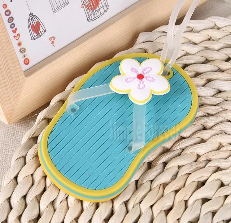 100pcs Flip Flop Shape Luggage Tag Trunk Cards Strip Suitcase Label ...