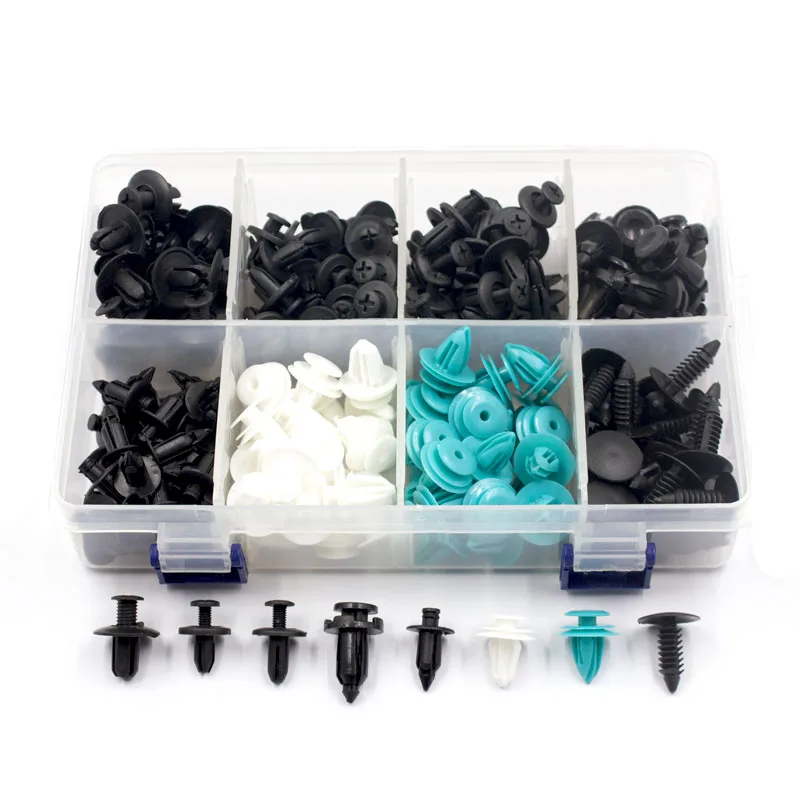 200Pcs Car Fastener Clip Door Trim Car Bumper Rivet Fixer Hood Fender ...