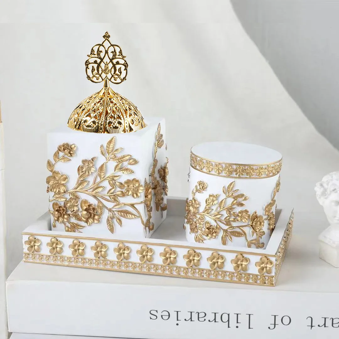 Resin Incense Burner Creative Middle East Arabic Censer Delicate Flower ...
