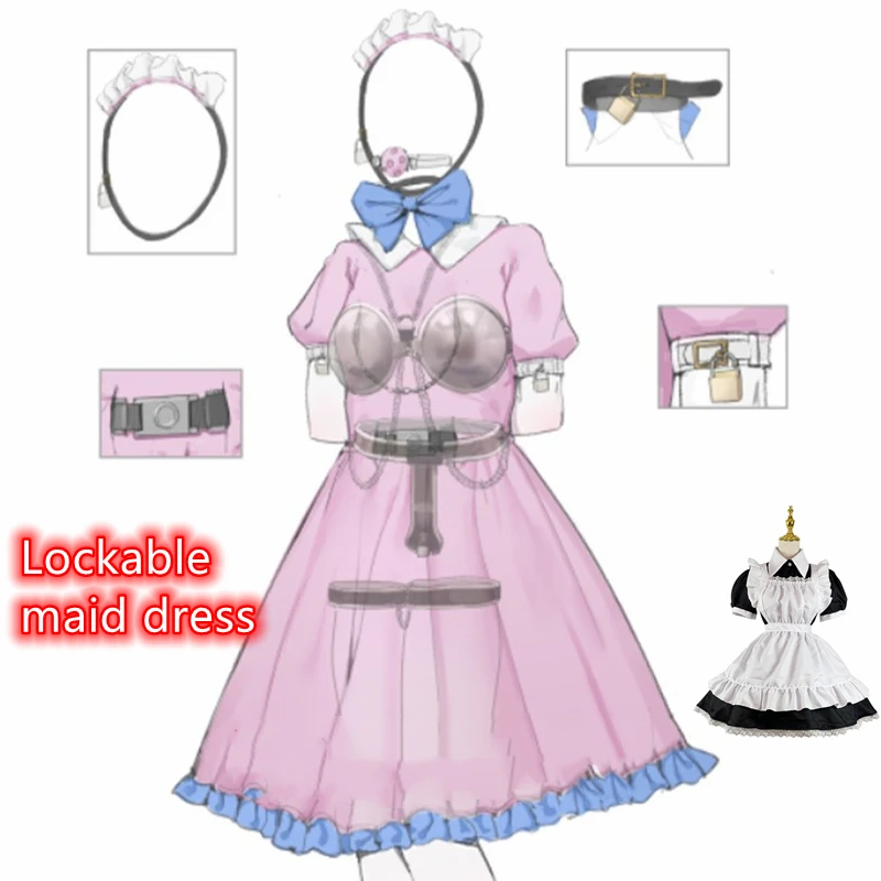 Bdsm Restraint Outfit Lockage Lolita Maid Dress With Lock Anklecuffs ...