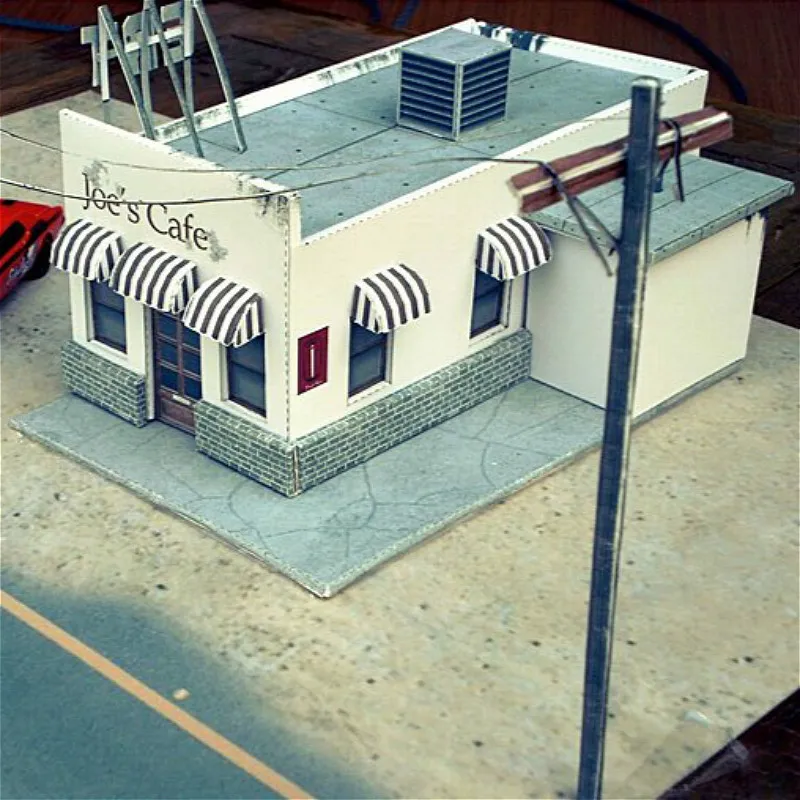 1:87 1:72 1:64 Ho Scale Roadside Cafe Model Assembled Building Paper ...