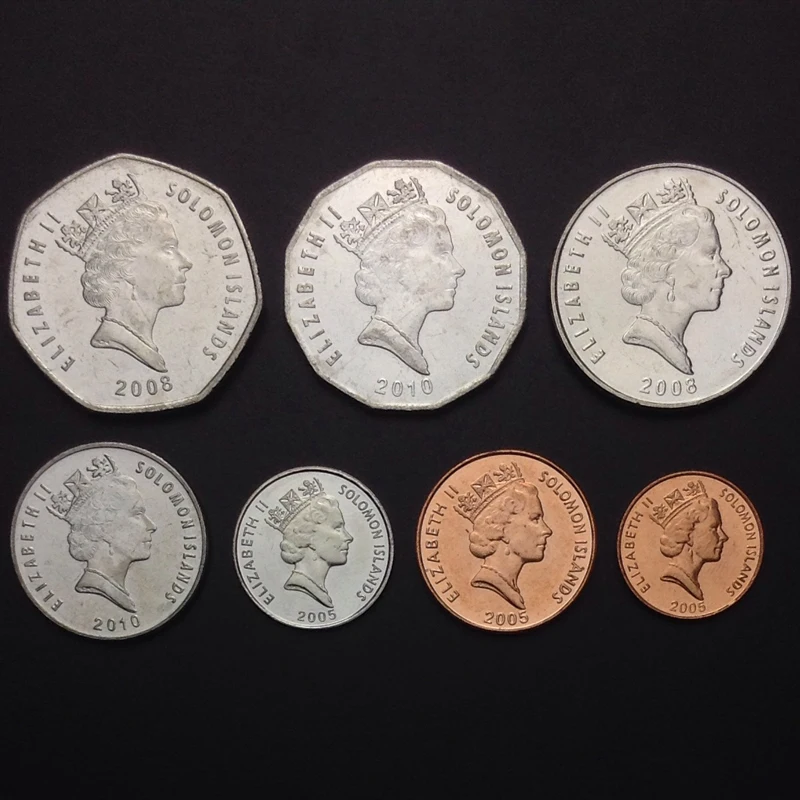 7 PCS SET The Solomon Islands, ,100% Real Genuine Commemorative Coin ...