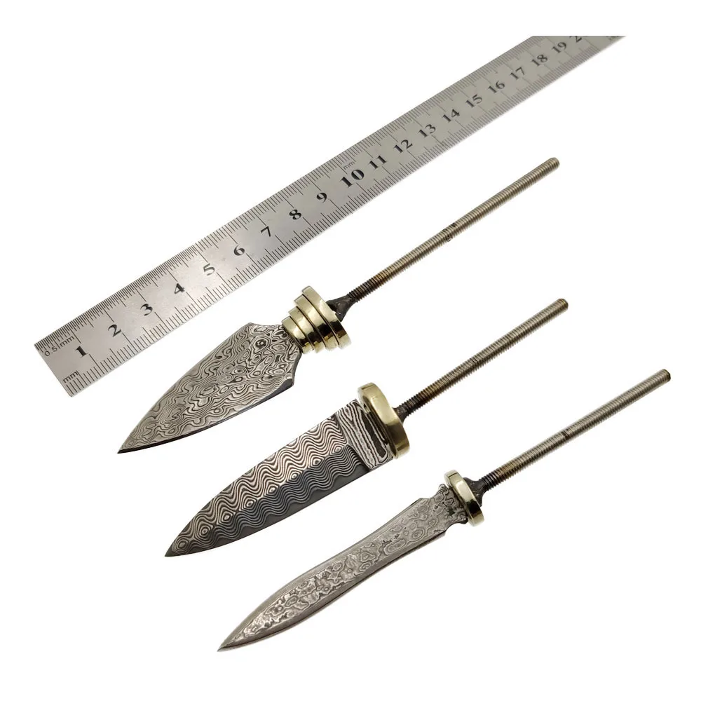 Dropship-Real-Damascus-Steel-Semi-finished-DIY-Tea-Knife-Blanks-Mini ...