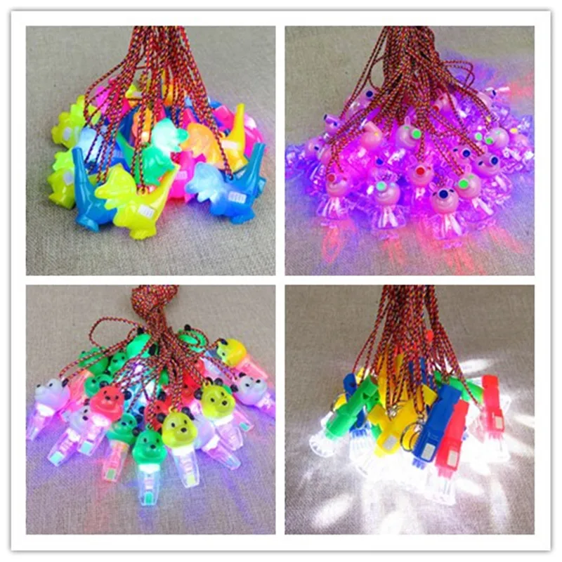 20pcs LED Light Up Flashing Blinking Necklace Pendants Kids Glowing ...