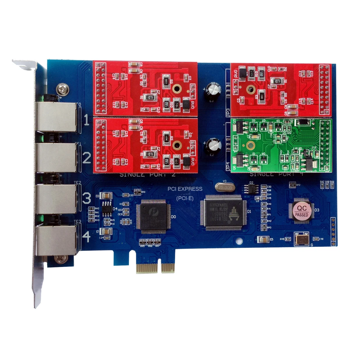 Asterisk Card TDM410E with 3 FXO 1 FXS modules,4 port FXS FXO card PCI ...