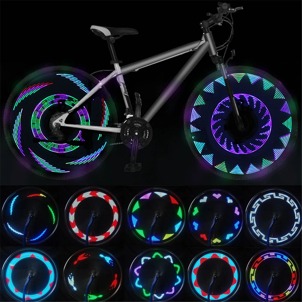 30-Modes-Bicycle-Spoke-Light-14-LED-Tyre-Tire-Valve-Flash-Double-Sided ...