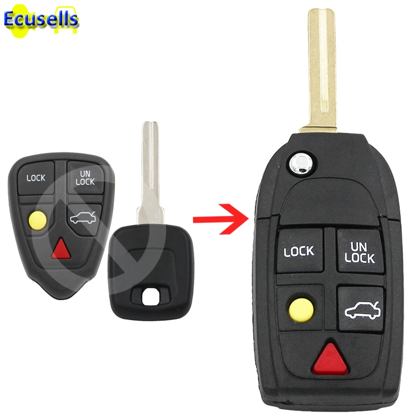 Modified Replacement Shell Folding Flip Remote Key Case Fob 5 Button ...