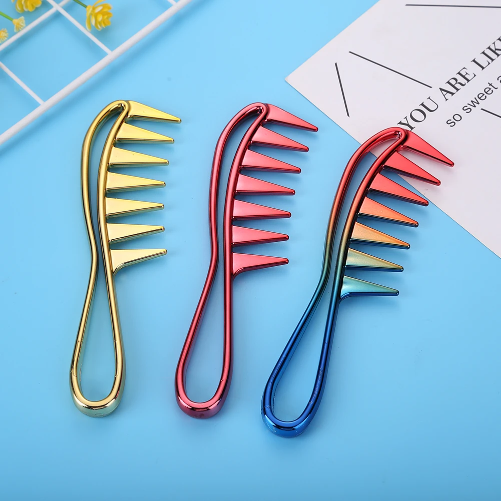 1pcs Curly Hair Wide Tooth Plastic Comb Anti Static Women Portable Comb ...