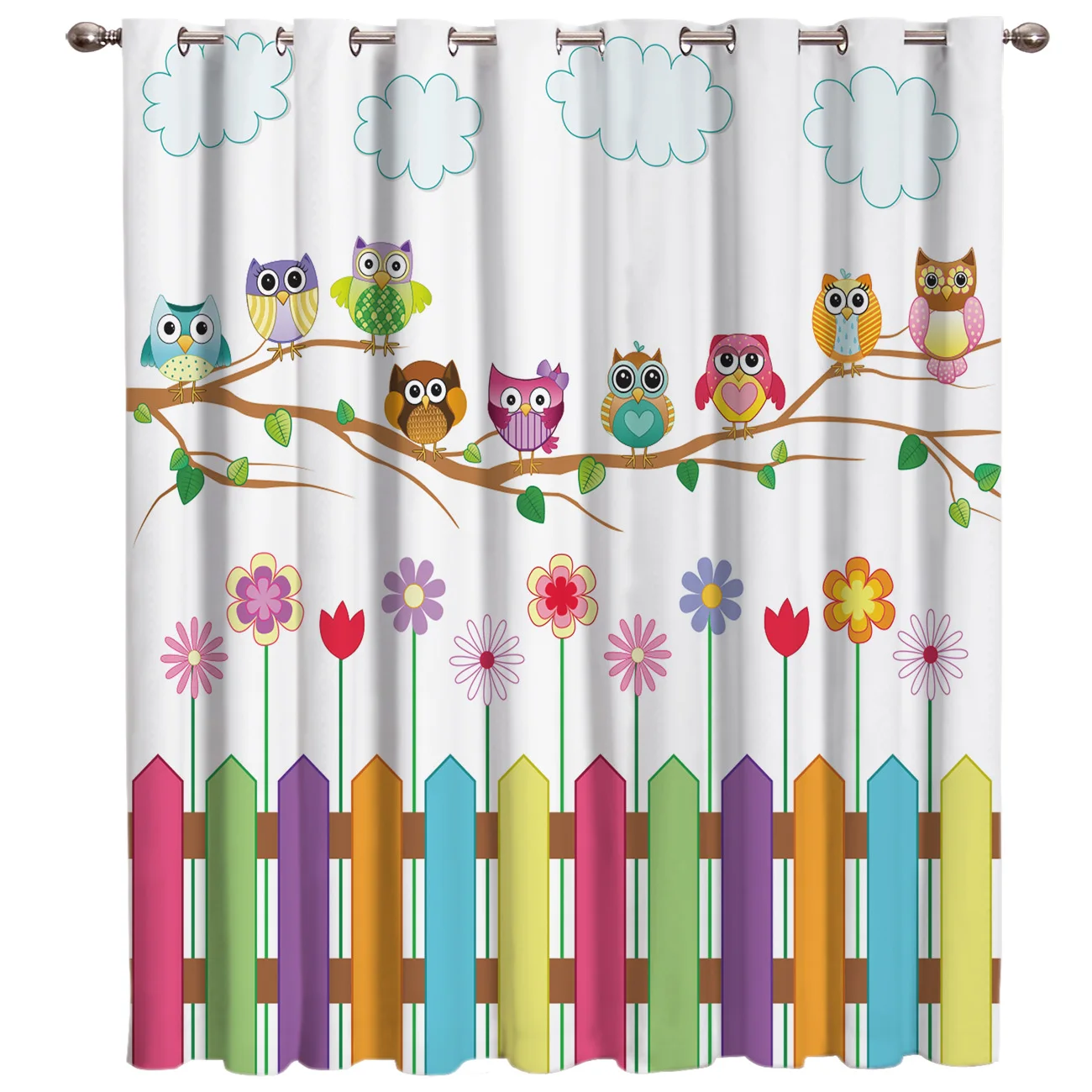 Cartoon-Kid-Cute-Owl-Window-Curtain-for-Kids-Room-Bedroom-Curtain-for ...