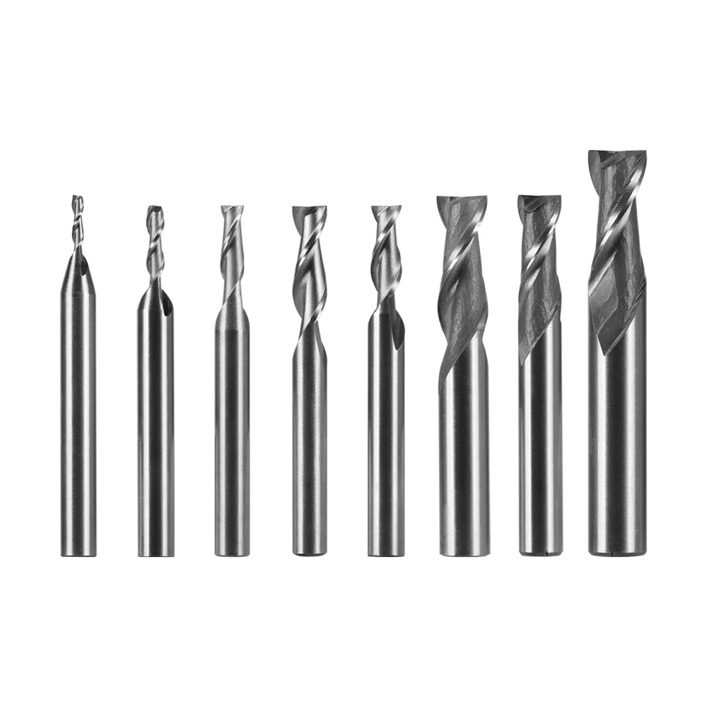 HSS 2 Flute End Mill Cutter, CNC Straight Shank, Milling Woodworking Tool, Router Bit para ...