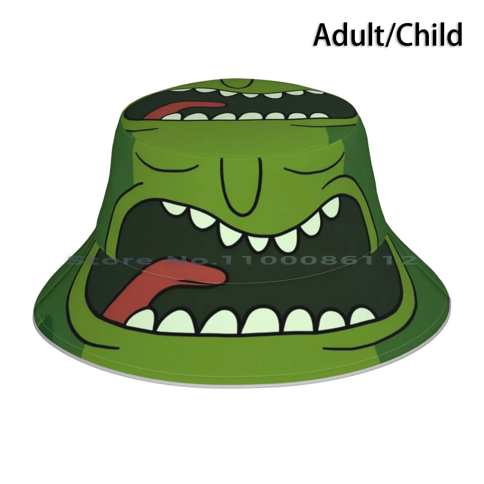 Pickle-Mouth-Bucket-Hat-Sun-Cap-Pickles-Mouth-Green-Cool-Mask-Toon-Cult ...