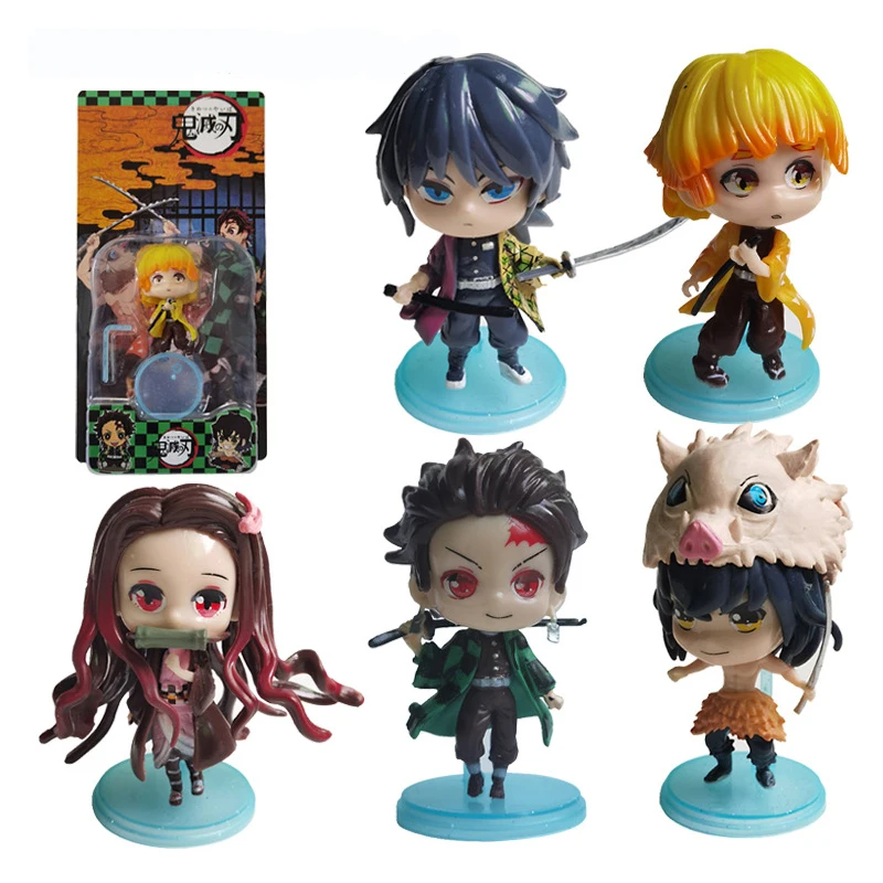 5 Style Anime Figure Demon Slayer Sitting Ghost Doll Tanjiro Nidouzi ...
