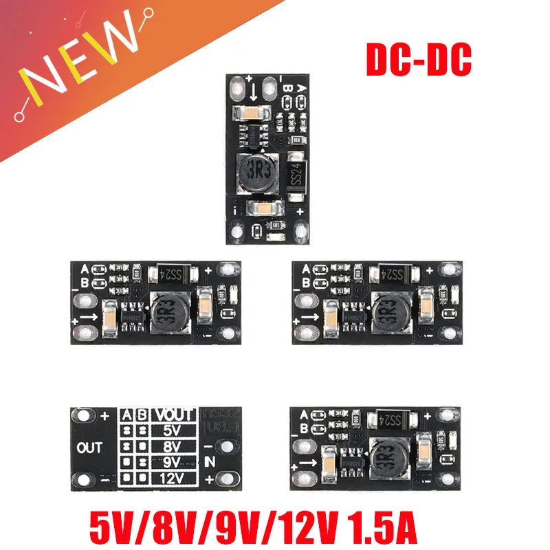 5Pcs/1 1.5A Multi-function Mini Boost Module Step Up Board 5/8/9/12V ...