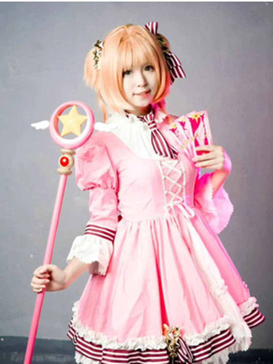 Kinomoto sakura cos cardcaptor sakura homem mulher anime cosplay traje ...