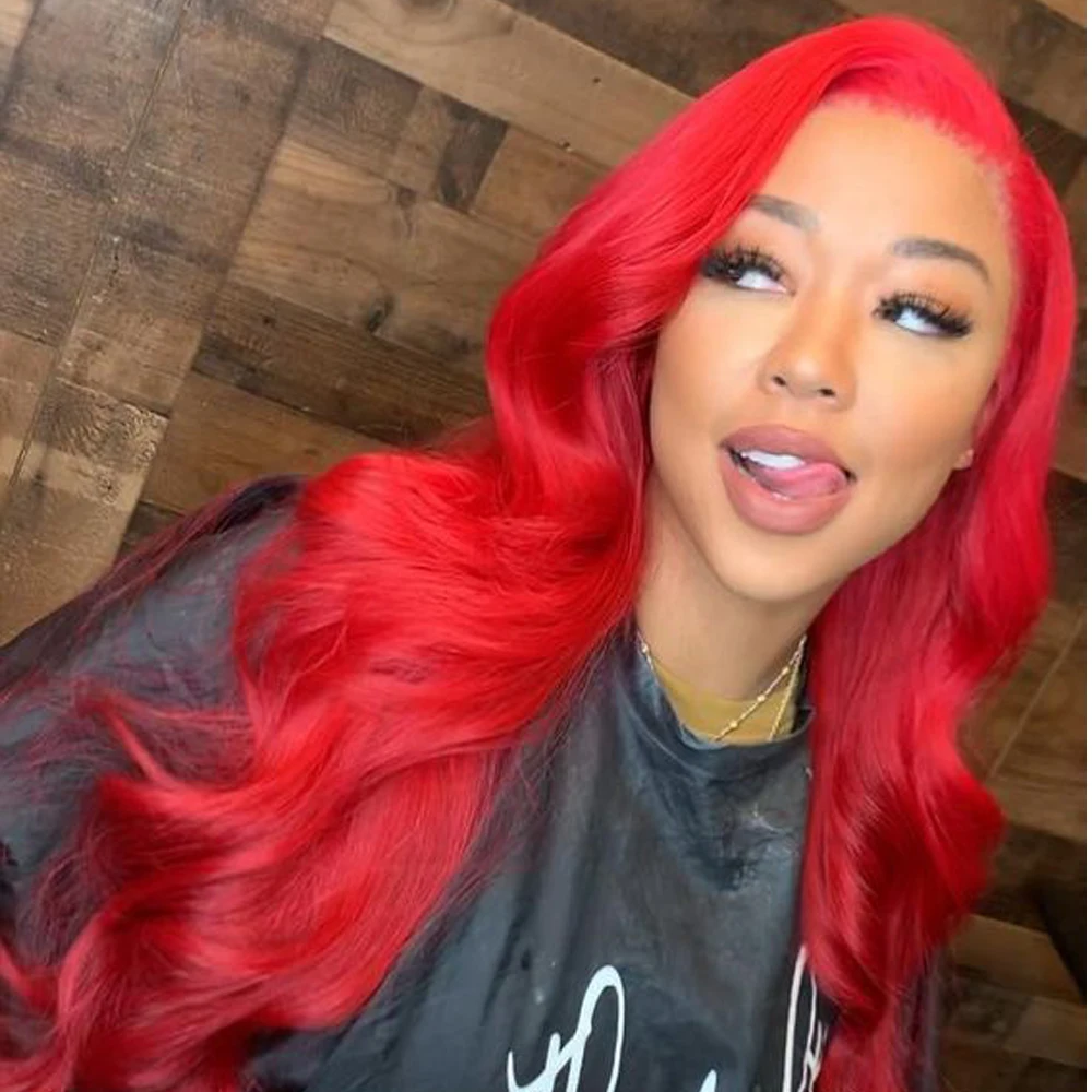 Fashion Queen Pre-colored Malaysia Hair Extensions Weave Red Human Hair ...