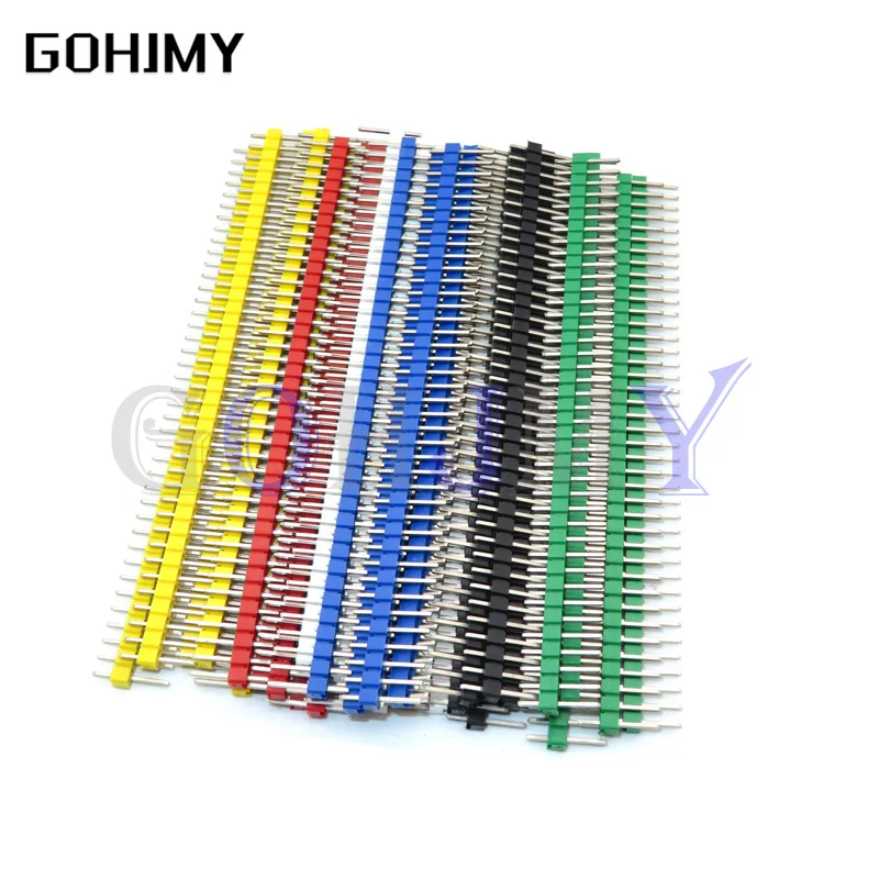 30PCS Pin Connector Male 2.54mm Pitch Pin Header Strip Single Row 40 ...