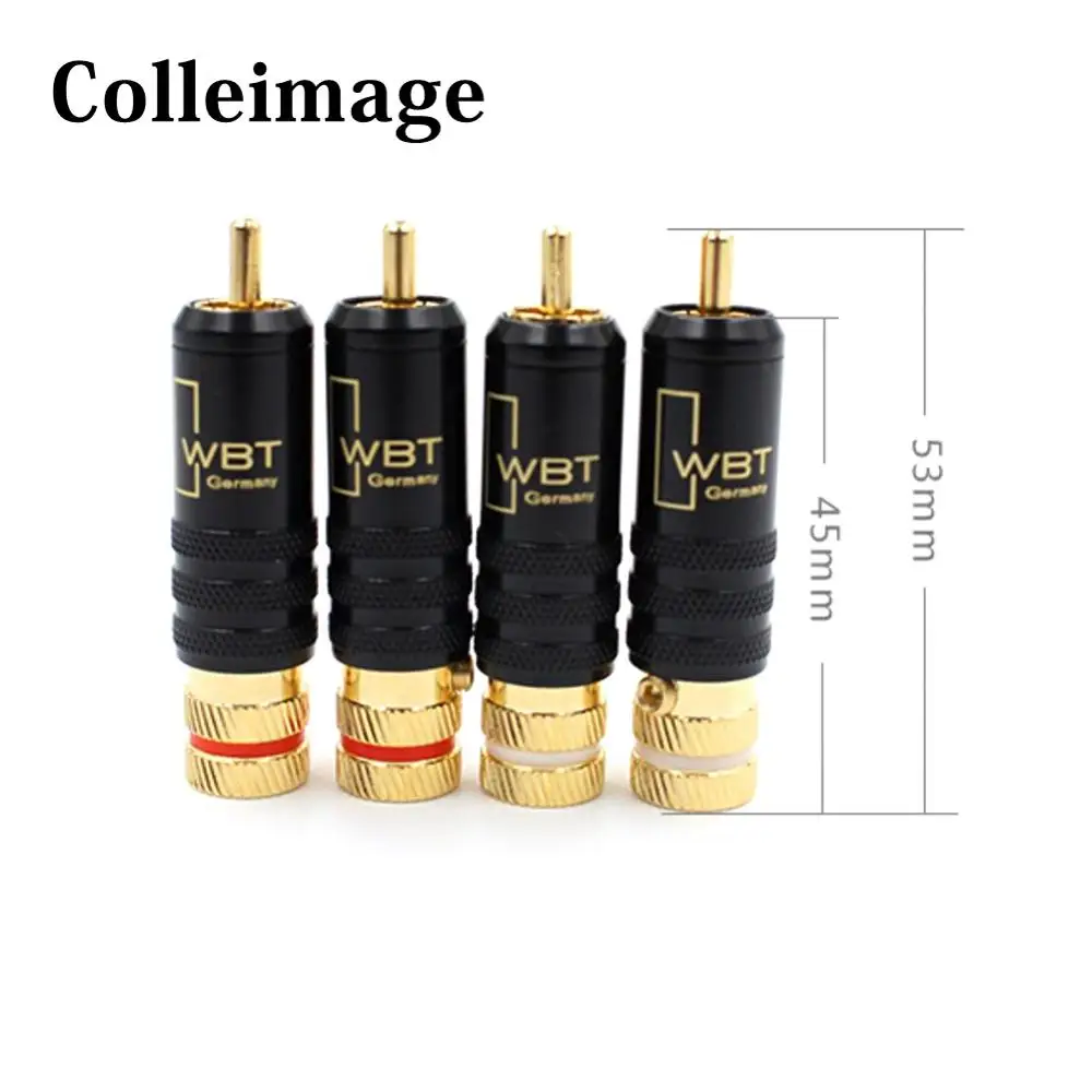 4PCS HIFI WBT-0144 Gold Plated RCA Plug Screws Locking Soldering Audio Video RCA Connector DIY ...