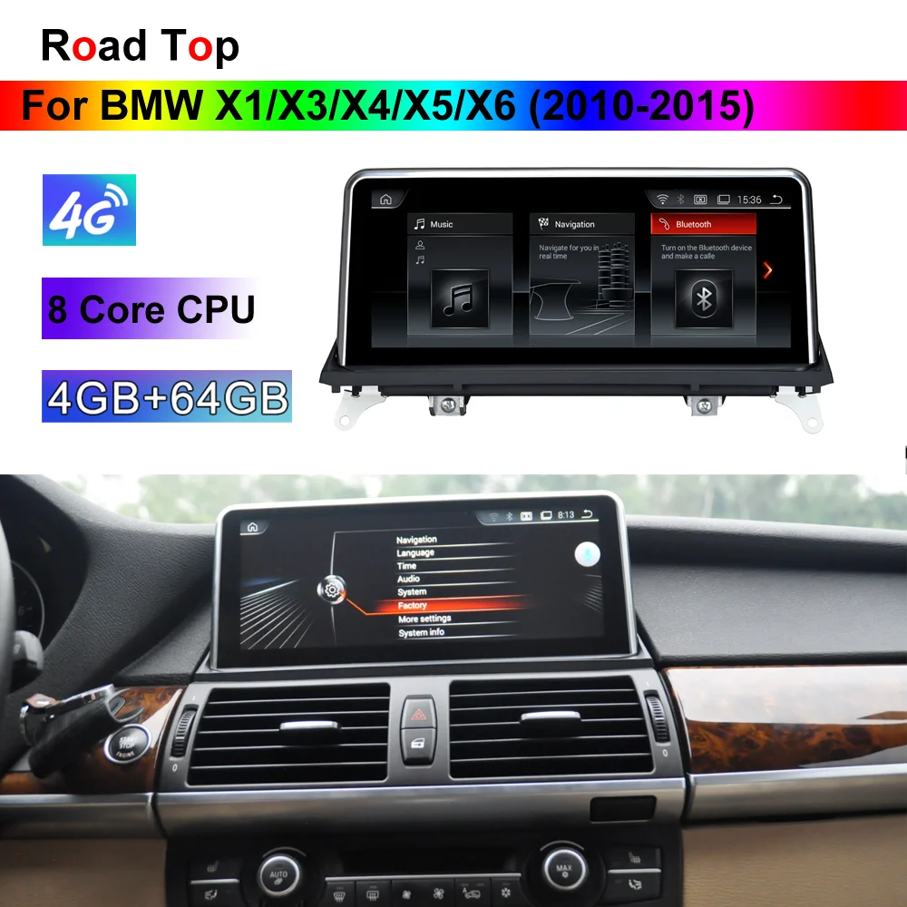 10.25" Android Head Unit Screen for BMW X1/X3/X4/X5/X6 2010 2015 with ...