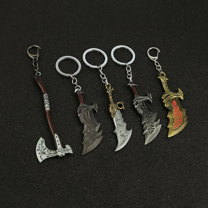 God of War Keychain Kratos Weapon Blades of Chaos Pendant Keyring Axe ...