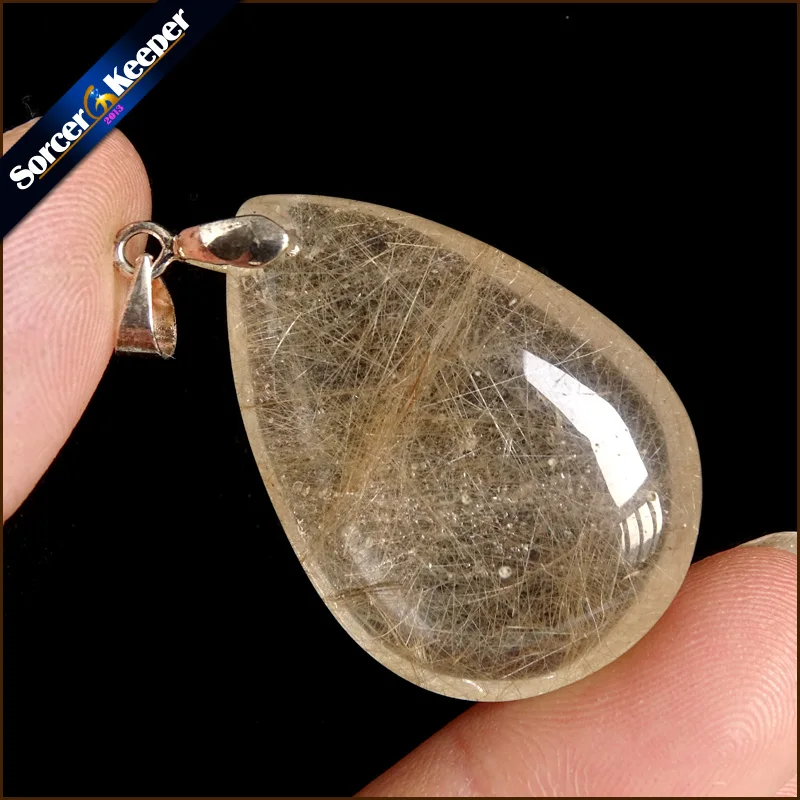 Rare Natural Quartz Gold Rutilated Garden Quartz Crystal Love Necklace ...